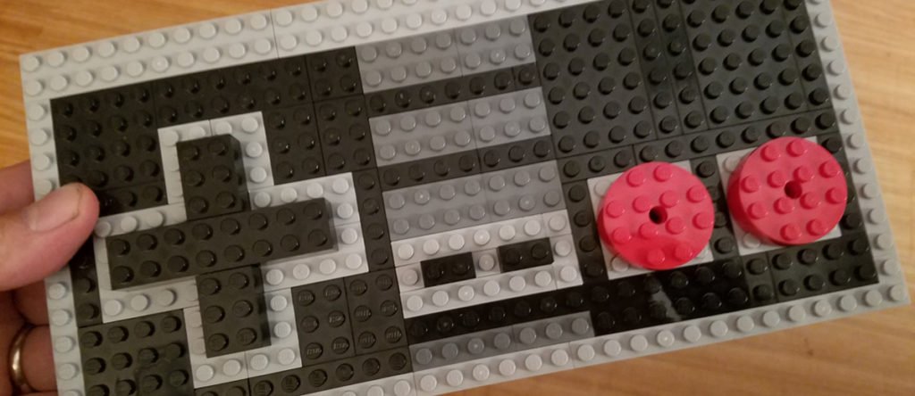 Classic Nintendo controller made entirely with LEGO bricks